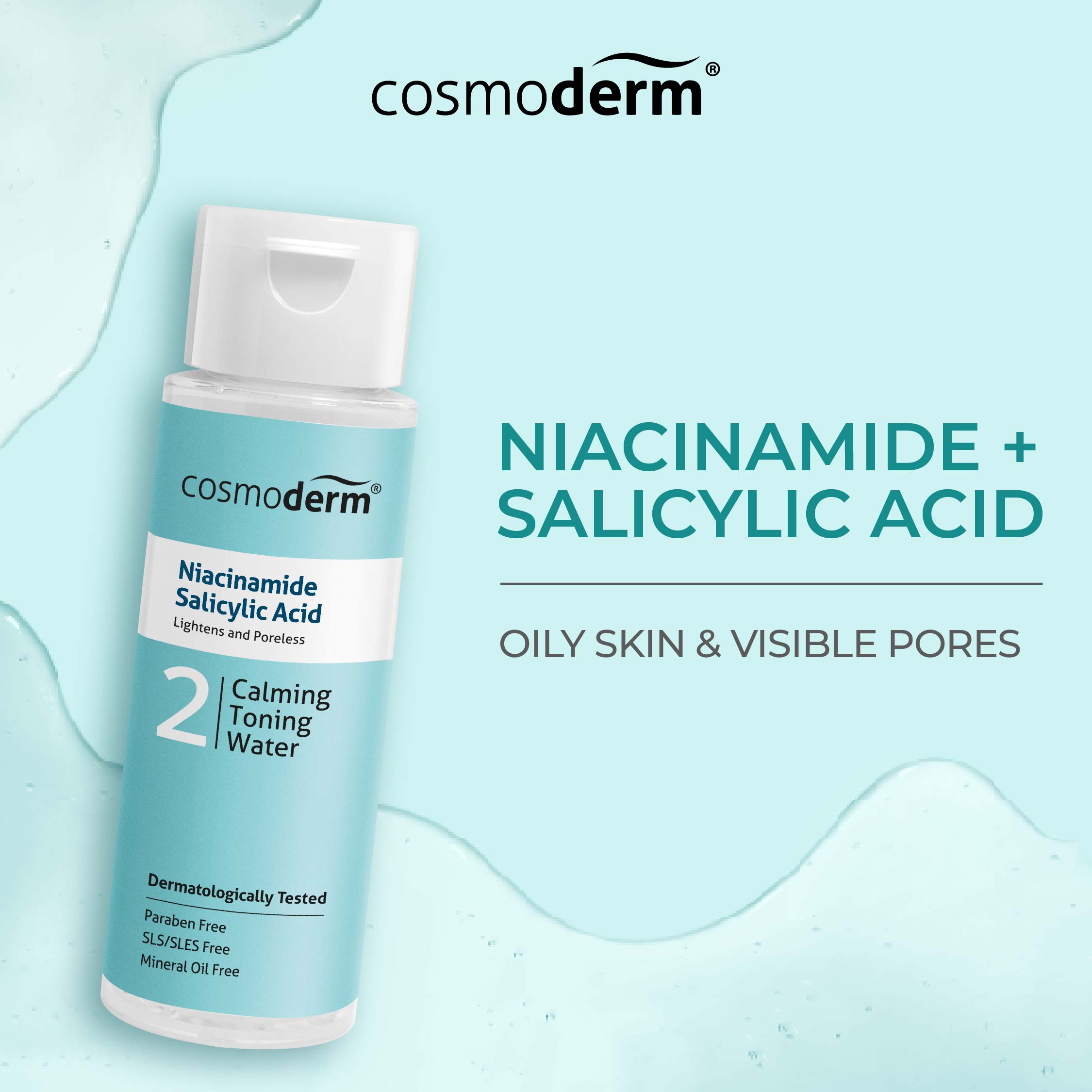 Cosmoderm Niacinamide Salicylic Acid Calming Toning Water 100ml